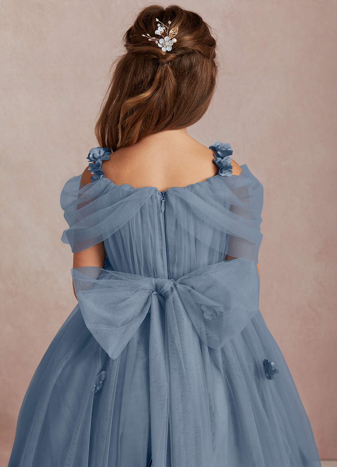 Azazie Shaylee Twilight A-Line Off the Shoulder Tulle Dress | Azazie