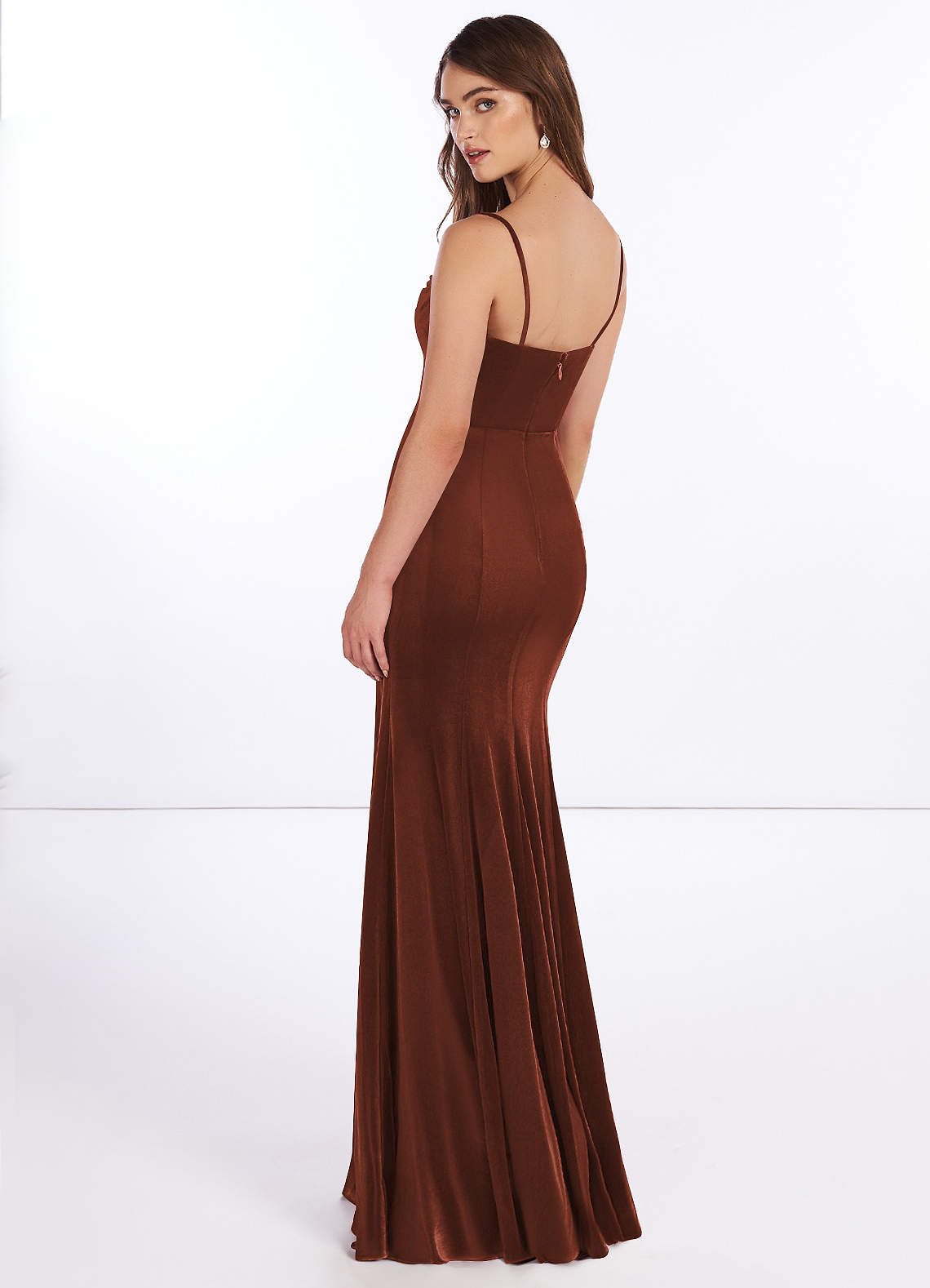 Azazie Solange Velvet Dress Terracotta Bridesmaid Dresses | Azazie