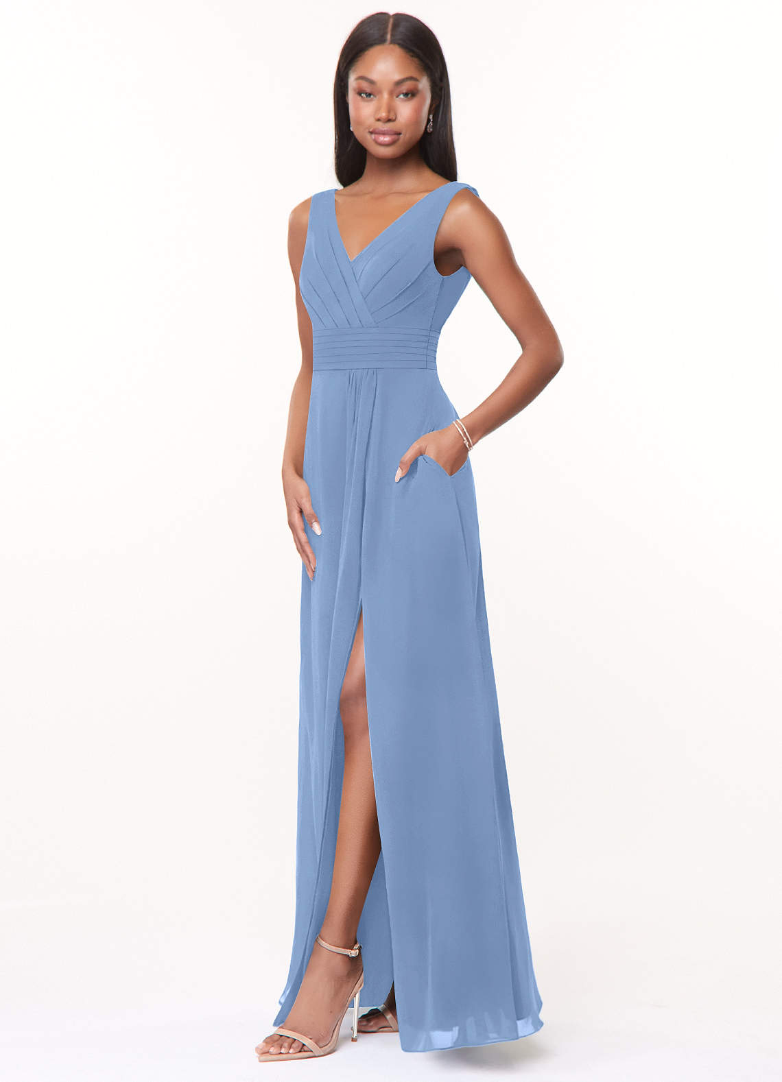 Steel Blue Azazie Karina Bridesmaid Dresses | Azazie