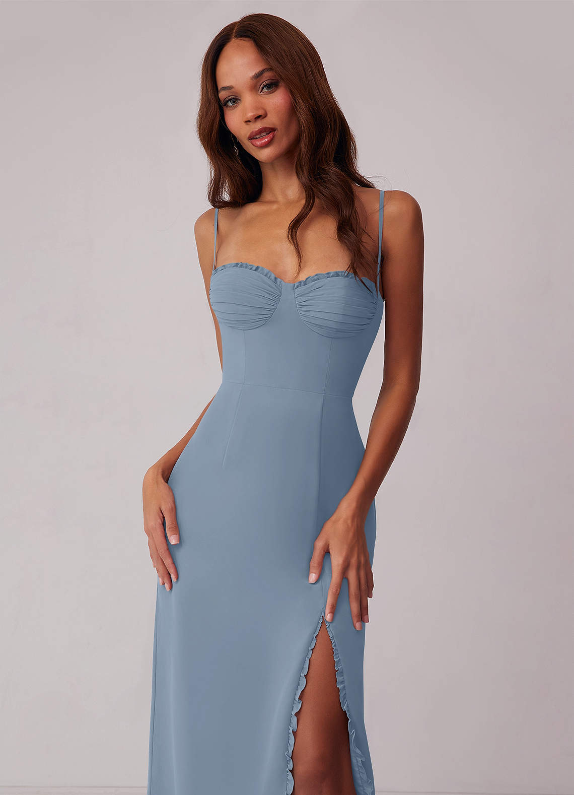 Dusty Blue Barbie™ AZAZIE 1008 Bridesmaid Dresses | Azazie