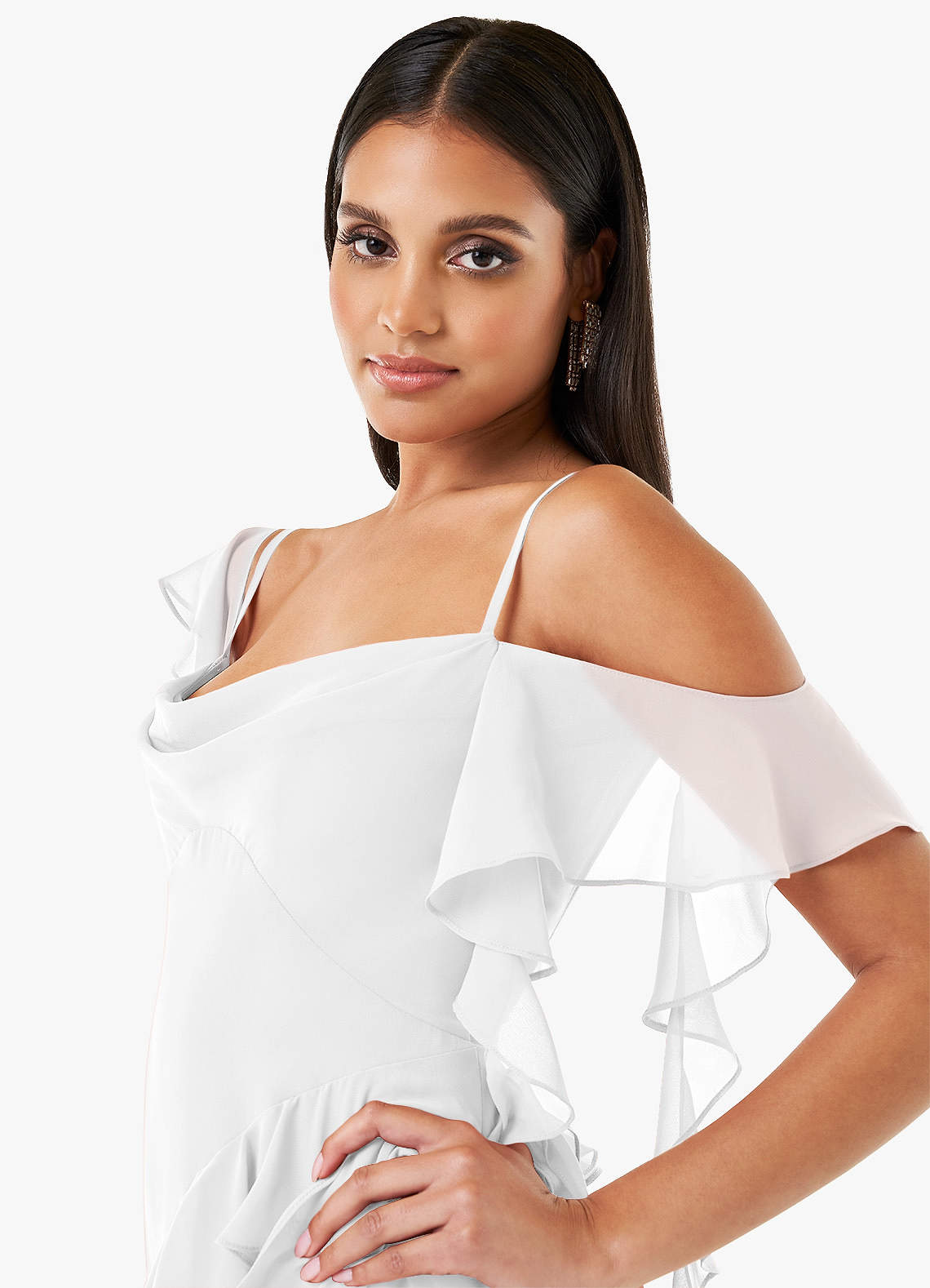 Francesca White Ruffle Gown Atelier Dresses | Azazie