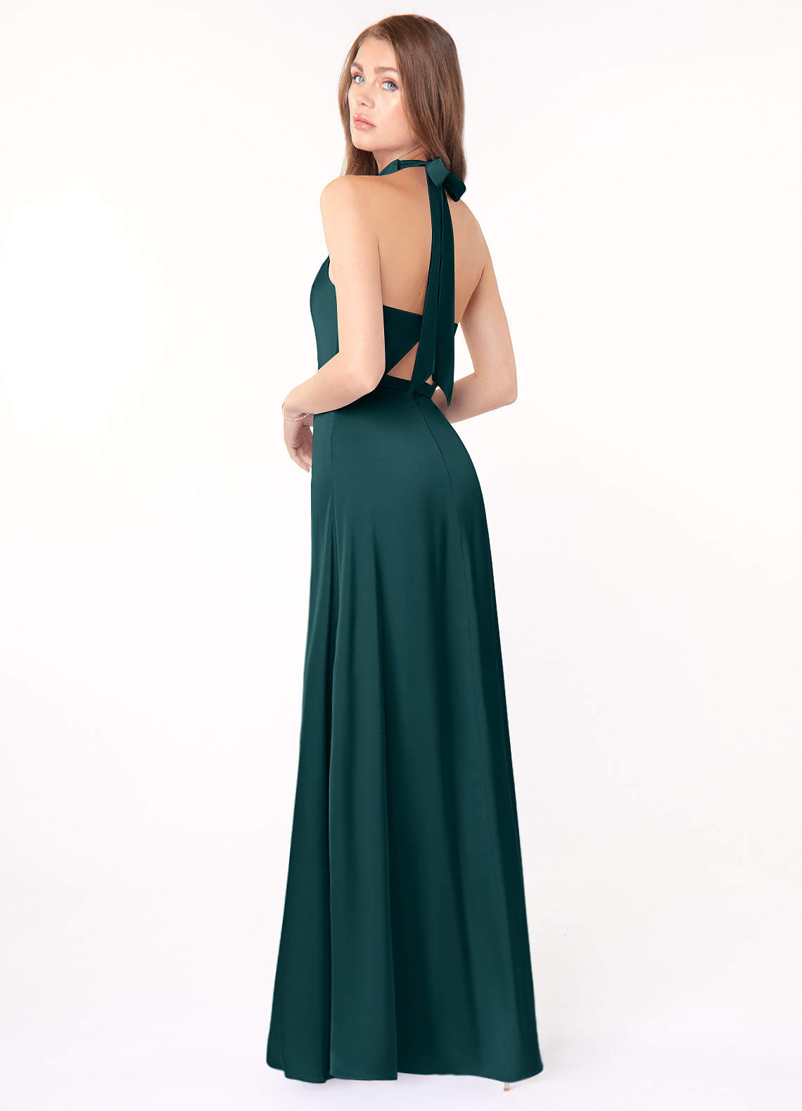 Pine Azazie Delmar Stretch Satin Dress Bridesmaid Dresses | Azazie