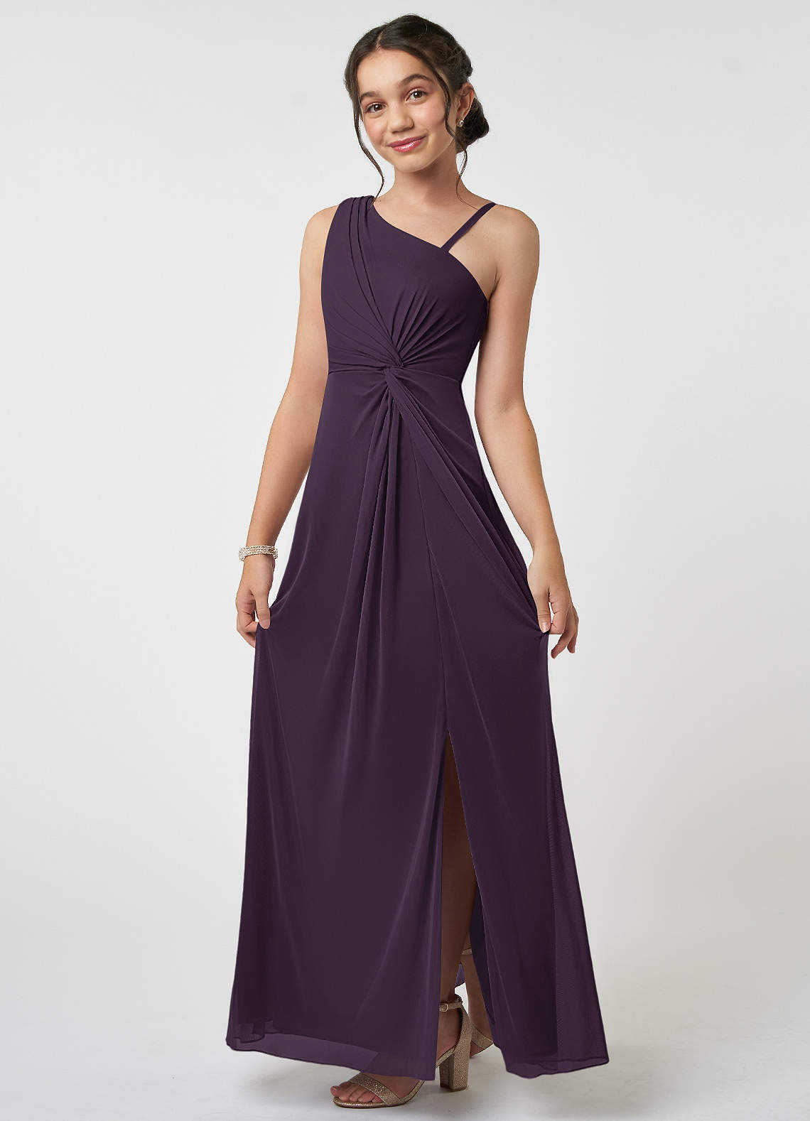 Plum Azazie Brooke JBD Junior Bridesmaid Dresses | Azazie