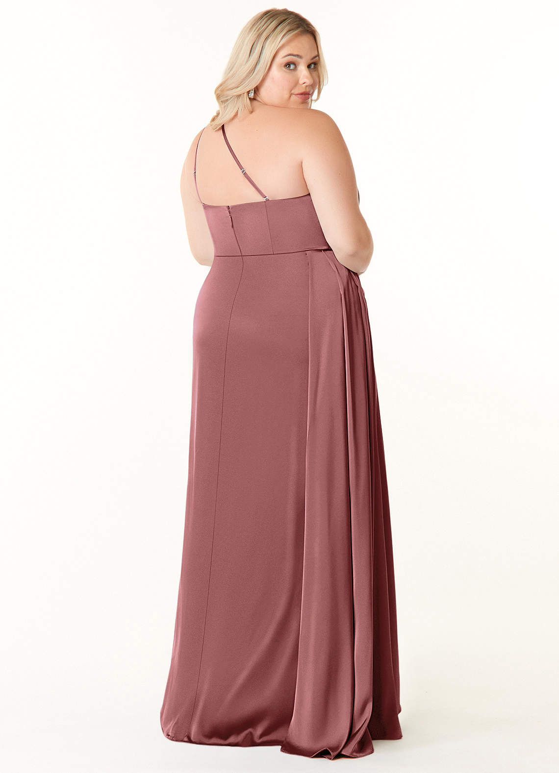 Azazie Maron Stretch Satin Dress Amethyst Bridesmaid Dresses | Azazie