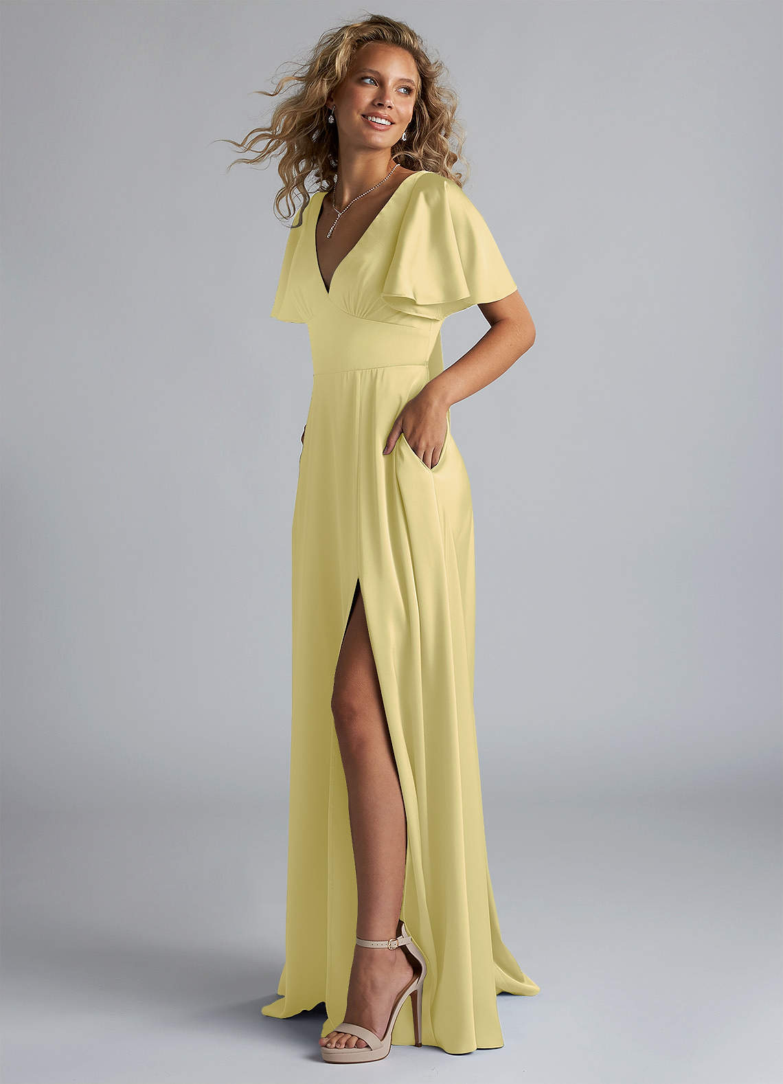 Lemon Sorbet Azazie Kimber Bridesmaid Dresses | Azazie