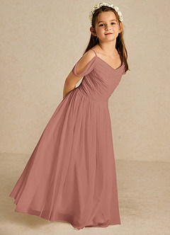 Azazie Chelle Cedar Rose A-Line Pleated Chiffon Dress | Azazie