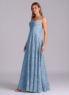 Azazie Shaude Powder Blue Floral Burnout Bridesmaid Dresses | Azazie AU