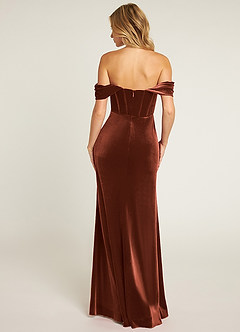 Jas Terracotta Velvet Maxi Dress | Azazie
