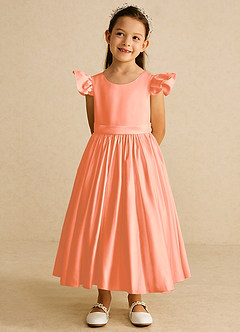 Azazie Violeta Sunset Ball-Gown Bow Matte Satin Dress | Azazie