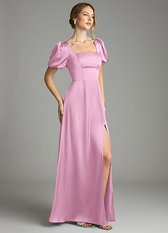 Azazie Fyona Candy Pink Stretch Satin Bridesmaid Dresses | Azazie
