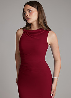 Azazie Charice Burgundy Chiffon Bridesmaid Dresses | Azazie