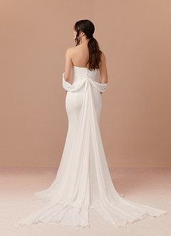 Azazie Laylah Diamond White Mermaid Off the Shoulder Chiffon Dress | Azazie