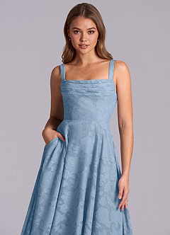 Azazie Shaude Powder Blue Floral Burnout Bridesmaid Dresses | Azazie AU