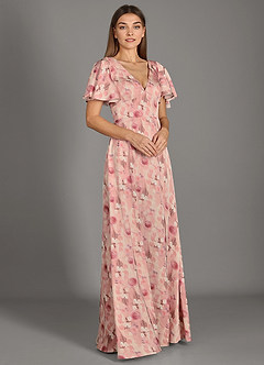 Azazie Lani Stretch Satin Dress Demure Roses Bridesmaid Dresses | Azazie