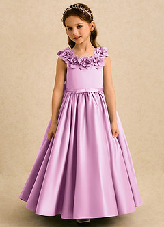 Azazie Eden Candy Pink Ball-Gown Pleated Matte Satin Dress | Azazie