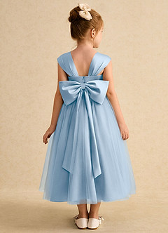 Azazie Chickadee Powder Blue Ball-Gown Sweetheart Neckline Matte Satin ...