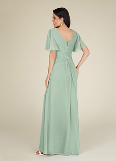 Agave Azazie Morning Glory Robe A-ligne Col V froncé Longueur ras du ...