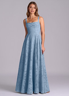 Azazie Shaude Powder Blue Floral Burnout Bridesmaid Dresses | Azazie AU