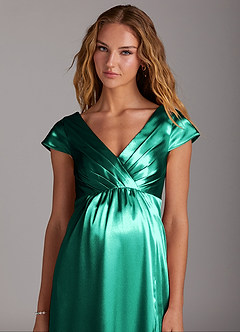 Azazie Allessia Emerald Maternity Bridesmaid Dresses | Azazie