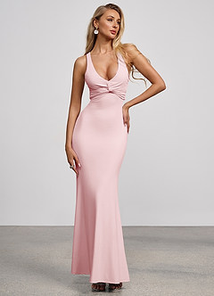 Zinnia Powder Pink Maxi Dress | Azazie