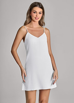 White Classic Cloud-Soft Slip Dress Robes | Azazie