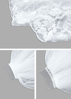 Violet Lace Cathedral Veil | Azazie