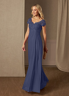 Stormy Azazie Macy A-Line V-Neck Sequin Lace Lace Floor-Length Dress ...