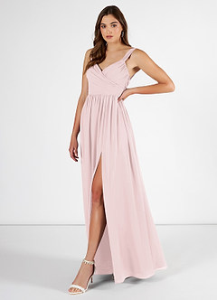 Blushing Pink Azazie Aziza Bridesmaid Dresses | Azazie