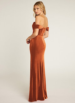 Azazie Jas Velvet Dress Burnt Orange Bridesmaid Dresses | Azazie