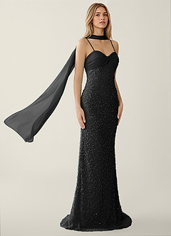 Jasminiah Black Pearl-Embellished Lace/Chiffon Prom Dress Prom and ...