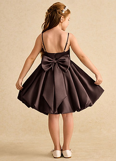 Azazie Davine Ganache A-Line Spaghetti Strap Matte Satin Dress | Azazie