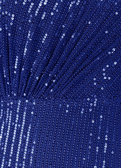 Upstudio Phoenix Royal Blue A-Line Asymmetrical Neckline Sequins Dress ...