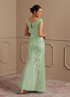 Azazie Melena Dusty Sage Mermaid Lace Tulle Dress | Azazie