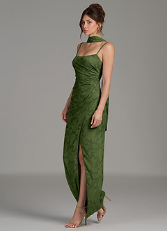 Azazie Calandra Olive Floral Burnout Bridesmaid Dresses | Azazie
