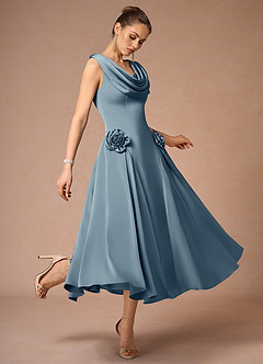 Iverine Powder Blue Midi Dress | Azazie