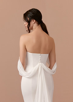 Azazie Laylah Diamond White Mermaid Off the Shoulder Chiffon Dress | Azazie