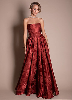 Fedora Mahogany Red Maxi Dress | Azazie CA