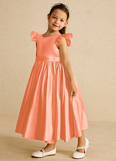 Azazie Violeta Sunset Ball-Gown Bow Matte Satin Dress | Azazie