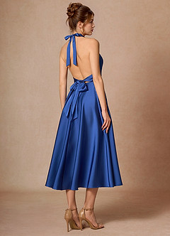 Dominique Royal Blue Midi Dress | Azazie UK