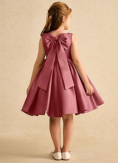 Azazie Jessie Antique Rose A-Line Bow Matte Satin Dress | Azazie