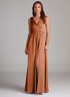 Azazie Tanicia Copper Bridesmaid Dresses | Azazie