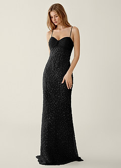 Jasminiah Black Pearl-Embellished Lace/Chiffon Prom Dress Prom and ...