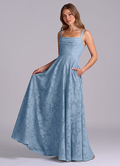 Azazie Shaude Powder Blue Floral Burnout Bridesmaid Dresses | Azazie AU