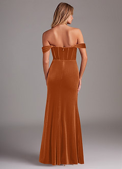 Azazie Jas Velvet Dress Burnt Orange Bridesmaid Dresses | Azazie