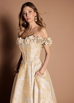 Zora Vintage Champagne Gown | Azazie UK