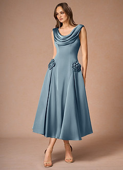 Iverine Powder Blue Midi Dress | Azazie