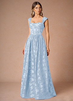 Hazel Powder Blue Pleated Maxi Dress | Azazie