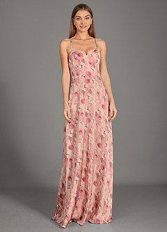 Azazie Mei Stretch Satin Dress Demure Roses Bridesmaid Dresses | Azazie