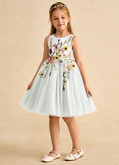 Azazie Prima Ivory A-Line Bow Tulle Dress | Azazie