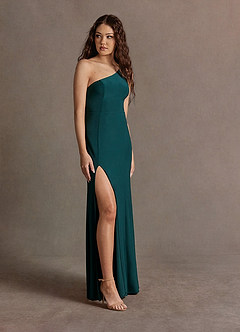 Lea Forest Green Backless Gown | Azazie